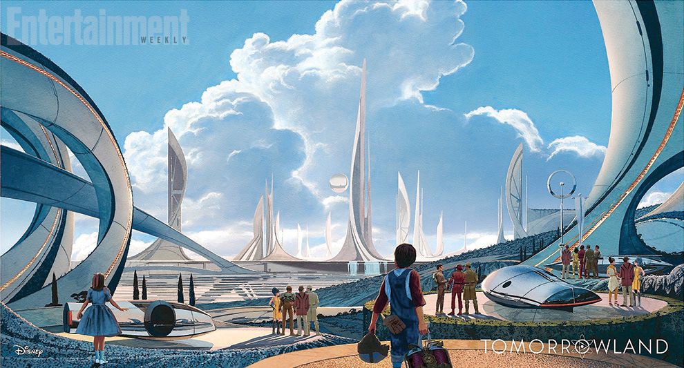 Two stills and gorgeous concept art from Brad Bird's TOMORROWLAND!