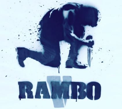 Sly looks a bit different in these set photos for RAMBO V!